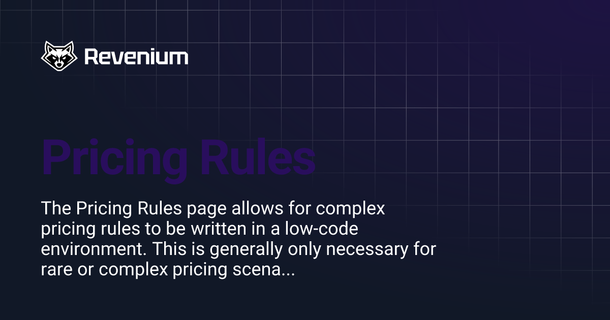 Pricing Rules | Revenium Developer Docs