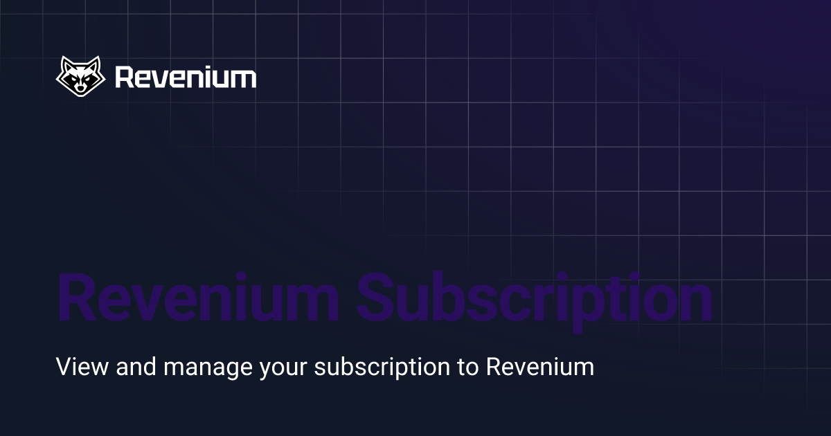 Revenium Subscription | Revenium Developer Docs