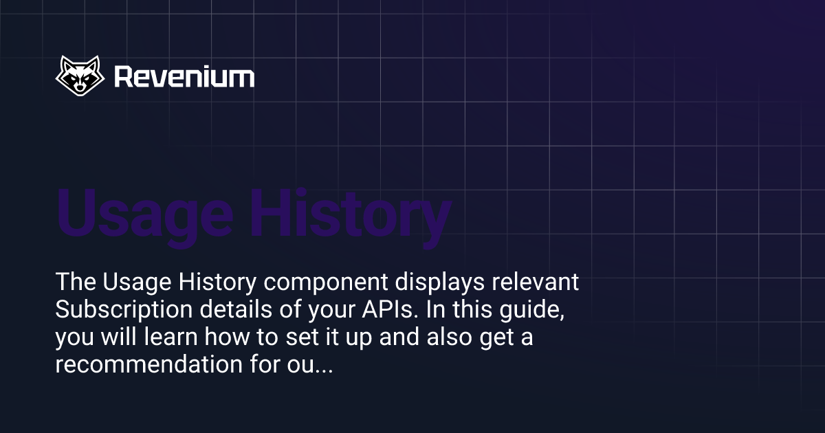 Usage History | Revenium Developer Docs