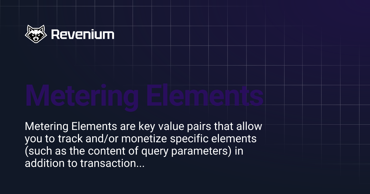Metering Elements | Revenium Developer Docs