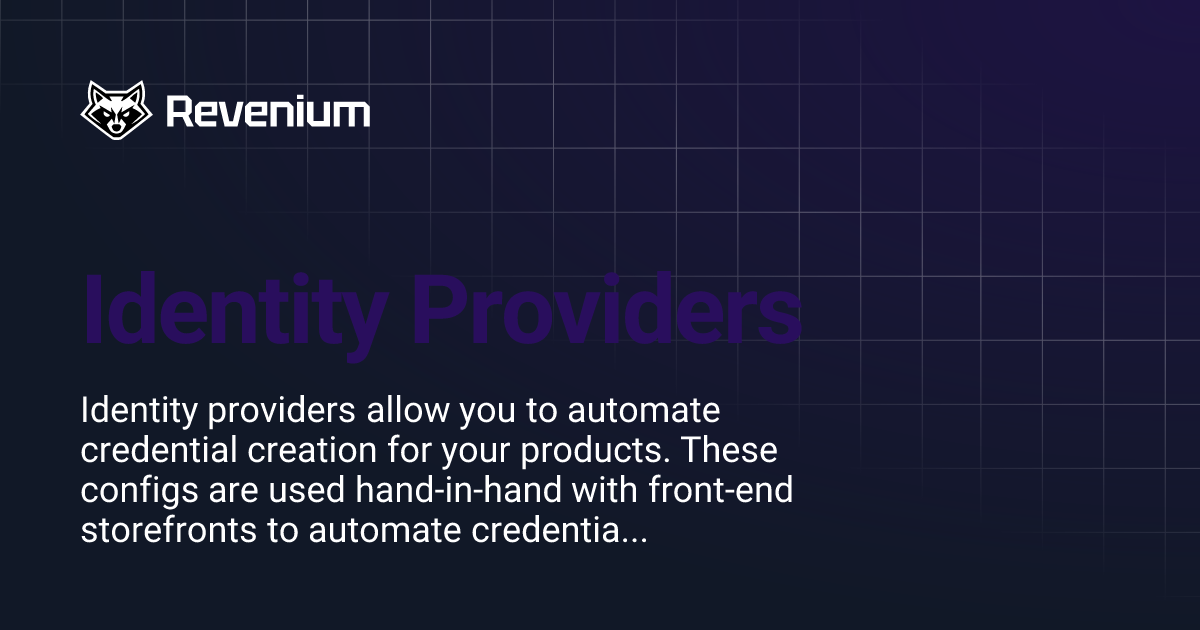 Identity Providers | Revenium Developer Docs