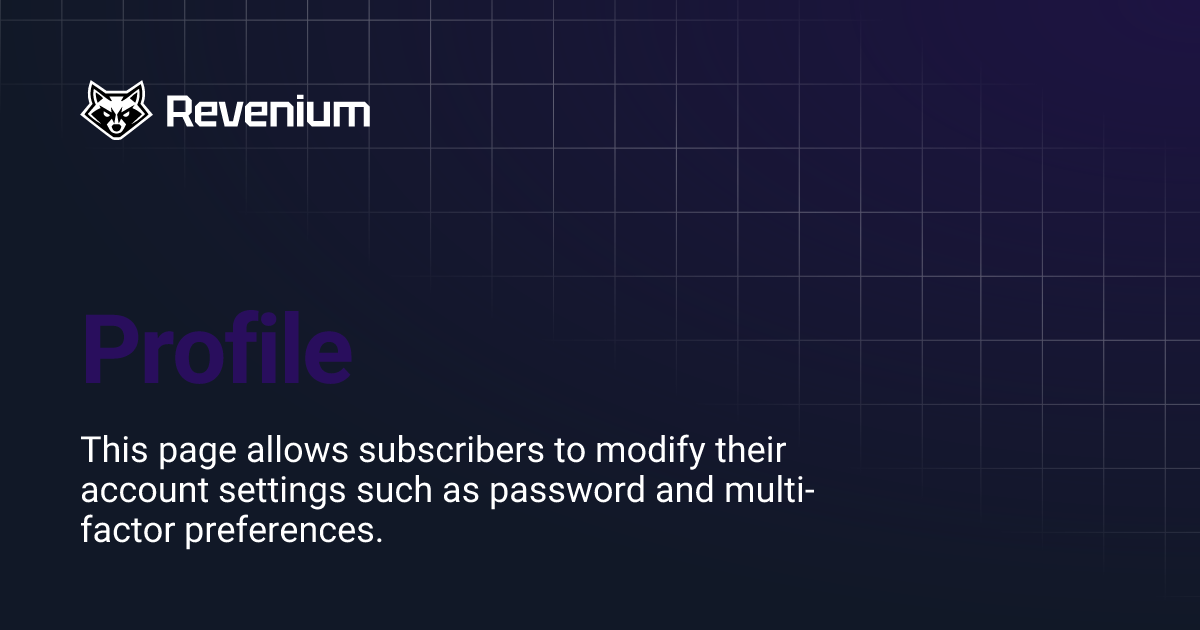 Profile | Revenium Developer Docs